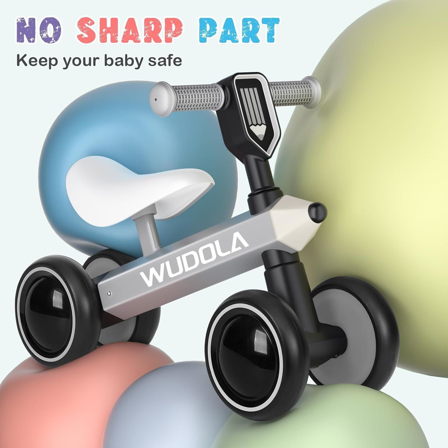 Baby Balance Bike, 10-36 One Month Baby Bike, 4 One Wheels, Adjustable ...