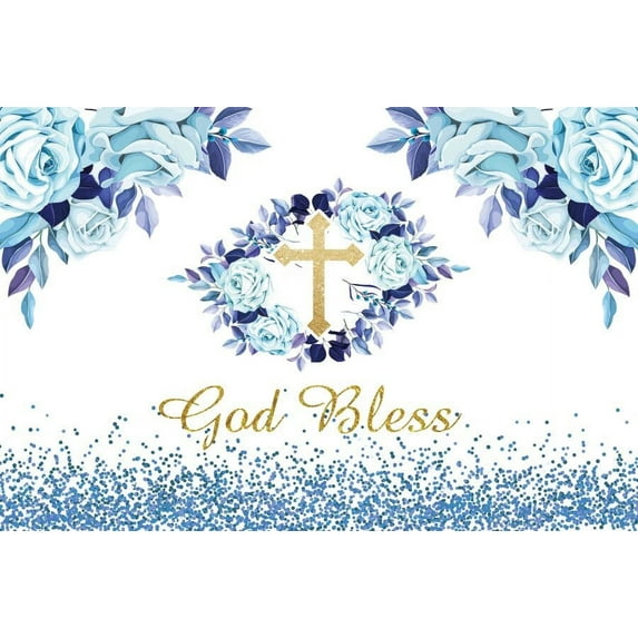 Baby Baptism Backdrop Mi Bautizo First Holy Communion Golden Cross Dove Kids Portrait Customized ...