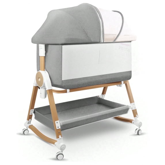 4 in 1 Baby Bassinet Bedside Sleeper W/ Wheels,Storage Basket ...
