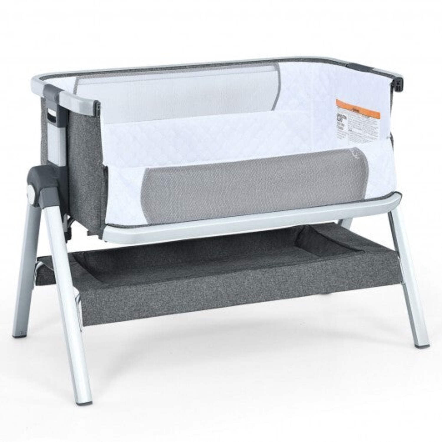 Baby Bassinet Bedside Sleeper with Storage Basket and Wheel for Newborn ...