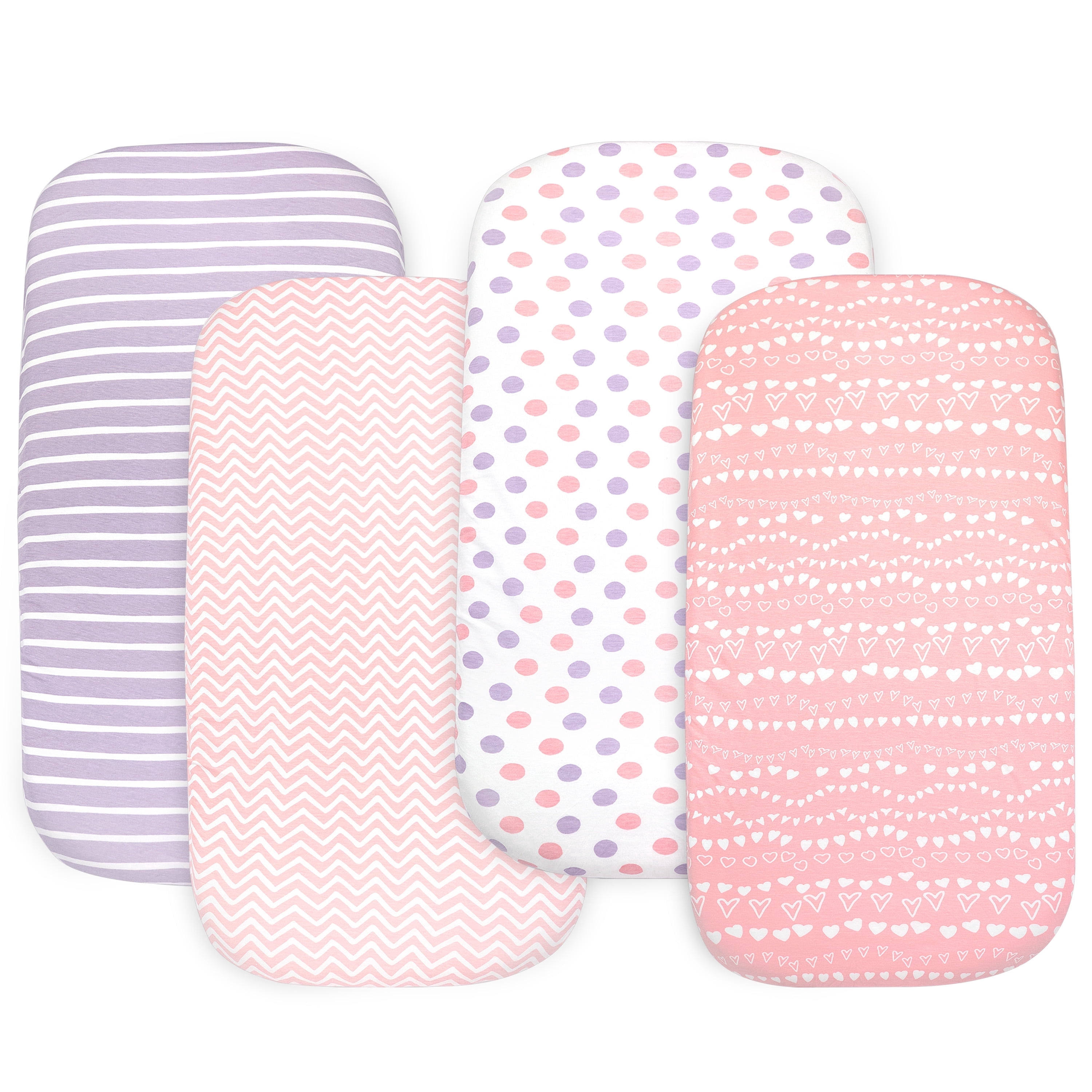 Baby Bassinet Sheet Set for Boy and Girl, 4 Pack Organic Cotton ...