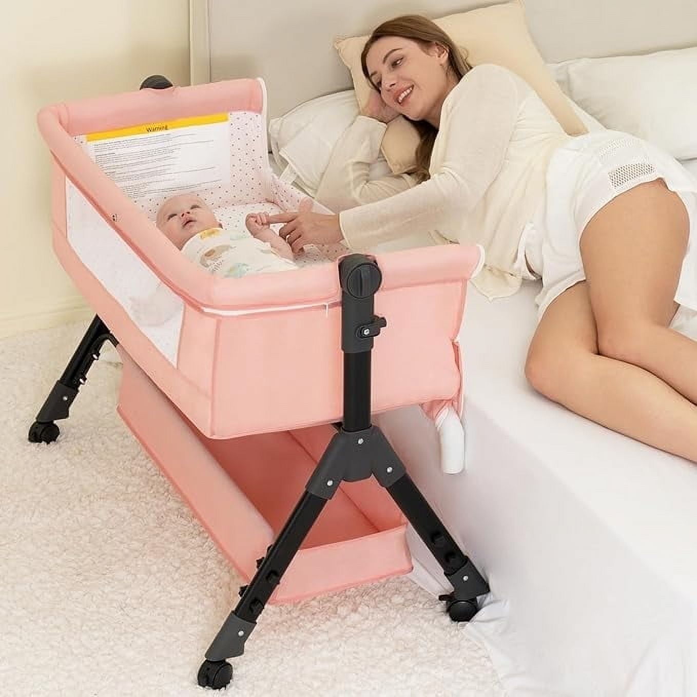 Baby Bassinet Sleeper, Adjustable Bedside Sleeper, Breathable Mesh with ...