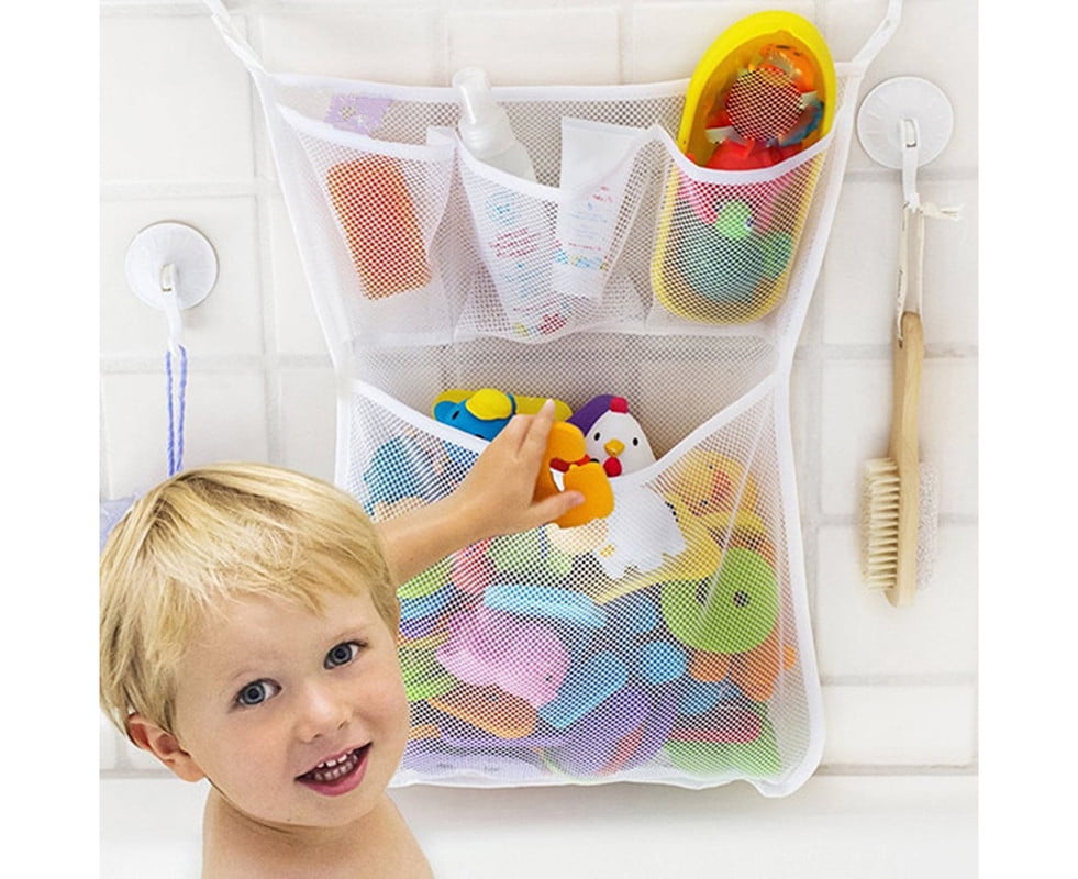 Baby Bath Bathtub Toy Mesh Storage Bag Suction Bathroom Stuff Tidy ...