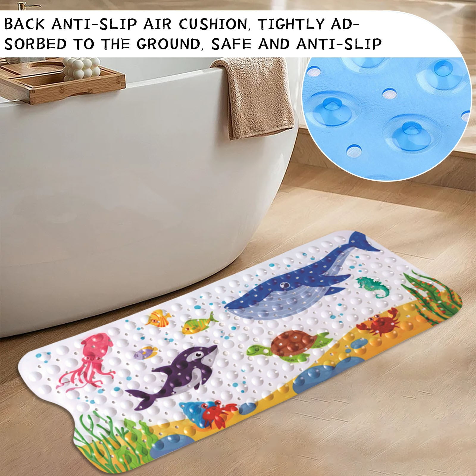 Baby Bath Mat for Tub for Kids, 40 X 16 Inch Extra Long Kids Bathtub ...
