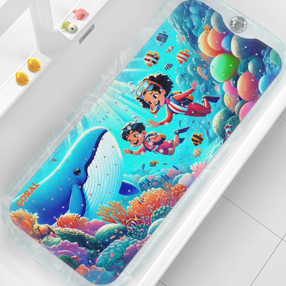 Baby Bath Mat for Tub Non Slip, 40''x16'' Extra Long Bathtub Mat Non ...