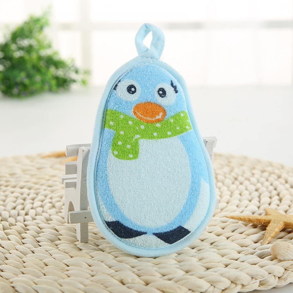 Baby Bath Sponge Cartoon Soft Cotton Scrubber Bath Brush Rubbing Towel ...