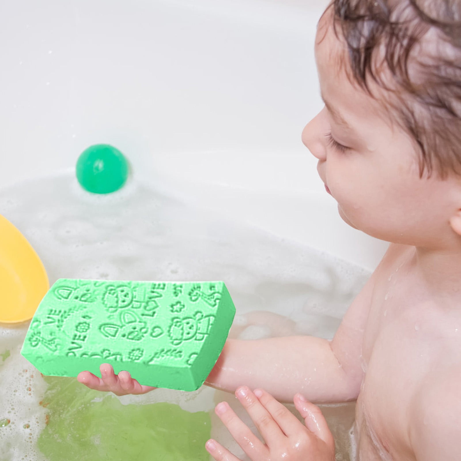 Baby Bath Sponge Non-Scratching High-Density PVA Exfoliating Sponge for ...