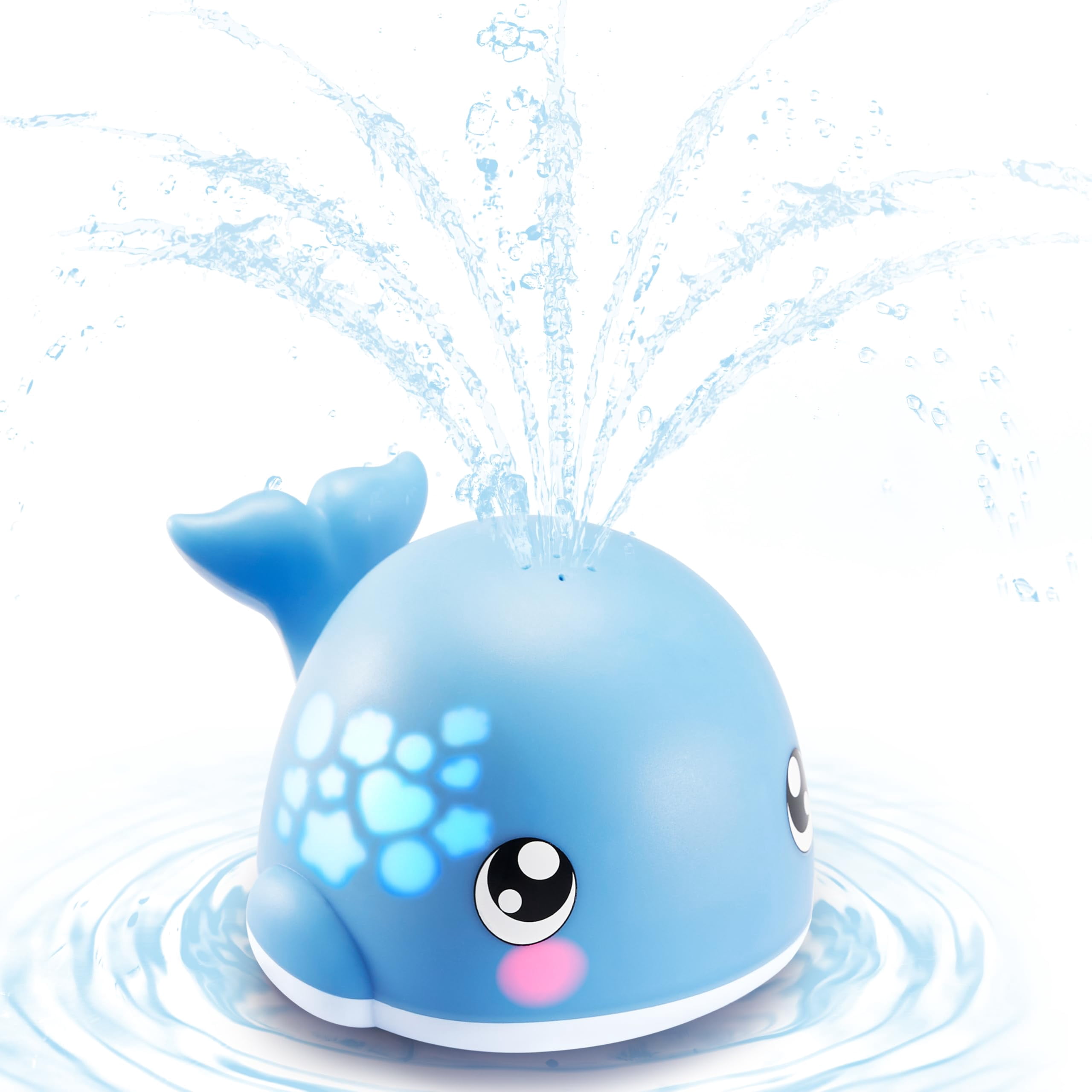Baby Bath Toy Whale Sprinkler, Color-Changing Light-Up Water Toy, 4 ...