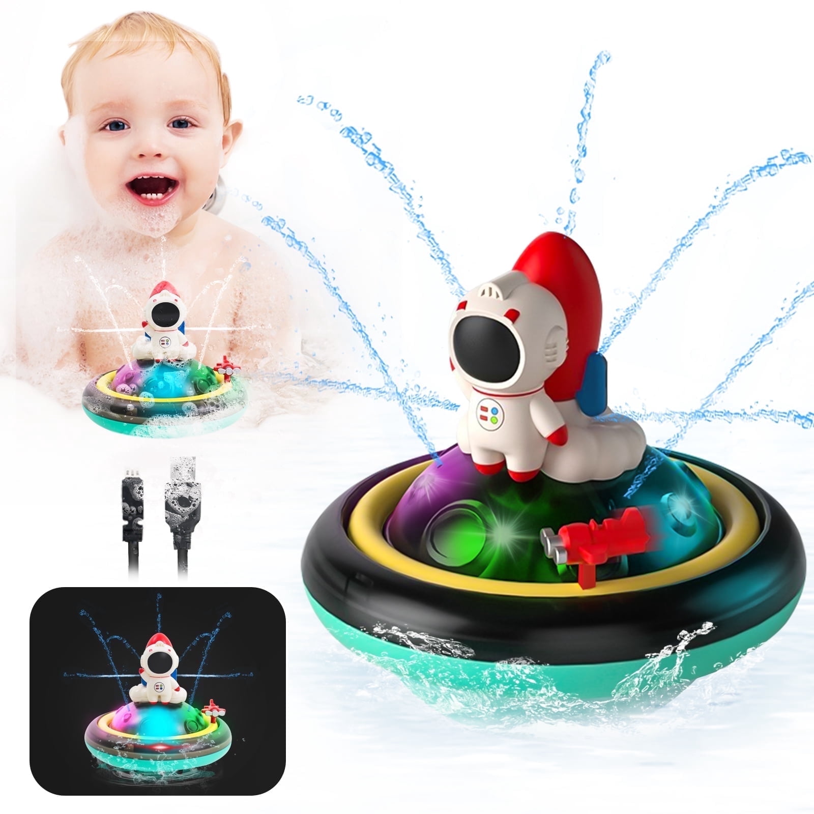 Baby Bath Toys, Automatic Spray Water Toddler Bath Toys, Induction ...