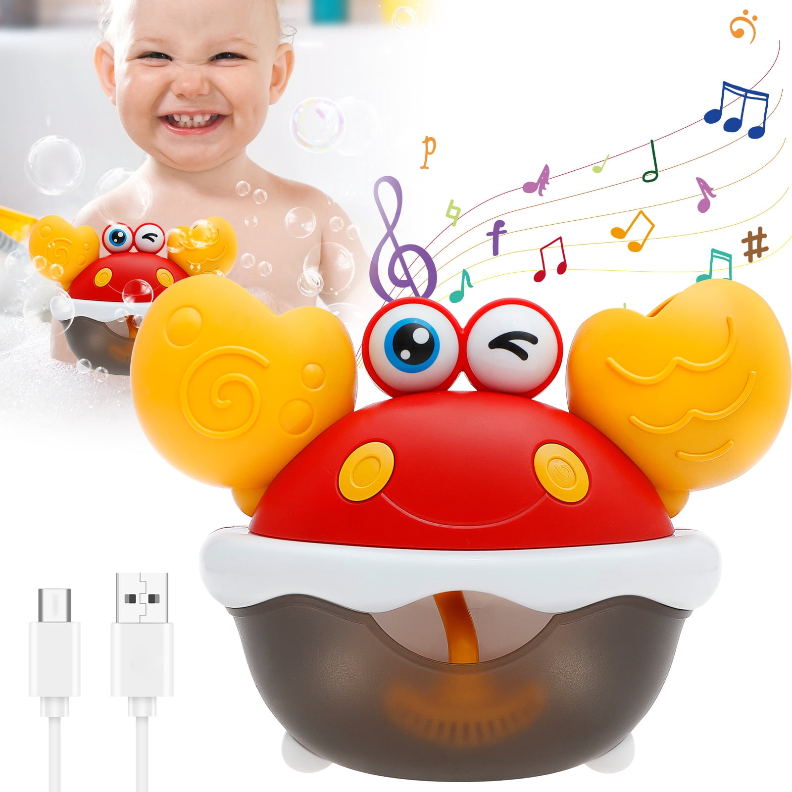 Baby Bath Toys Crab Bubble Bath Maker Easy to Fill Waterproof Crab ...