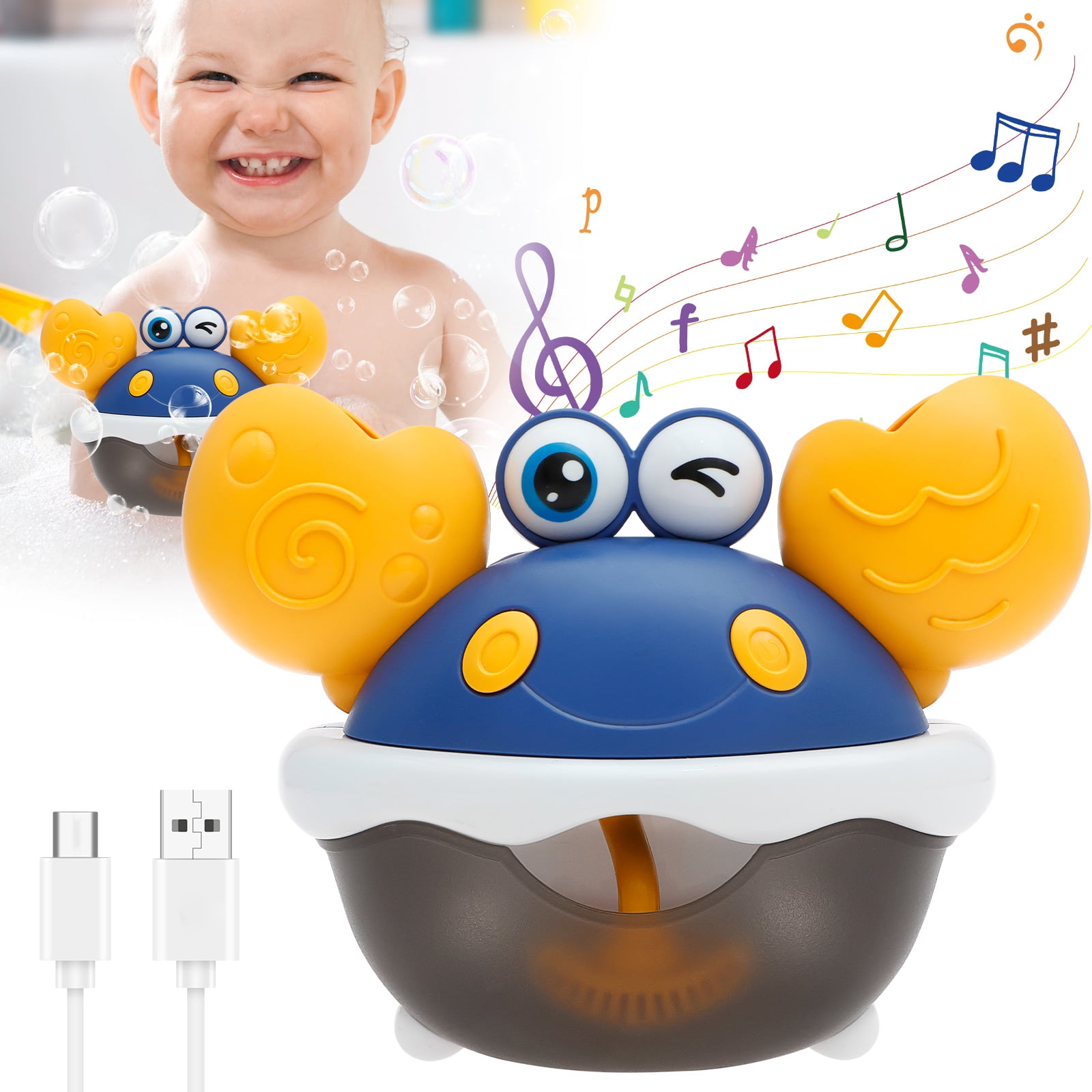 Baby Bath Toys Crab Bubble Bath Maker Easy to Fill Waterproof Crab ...