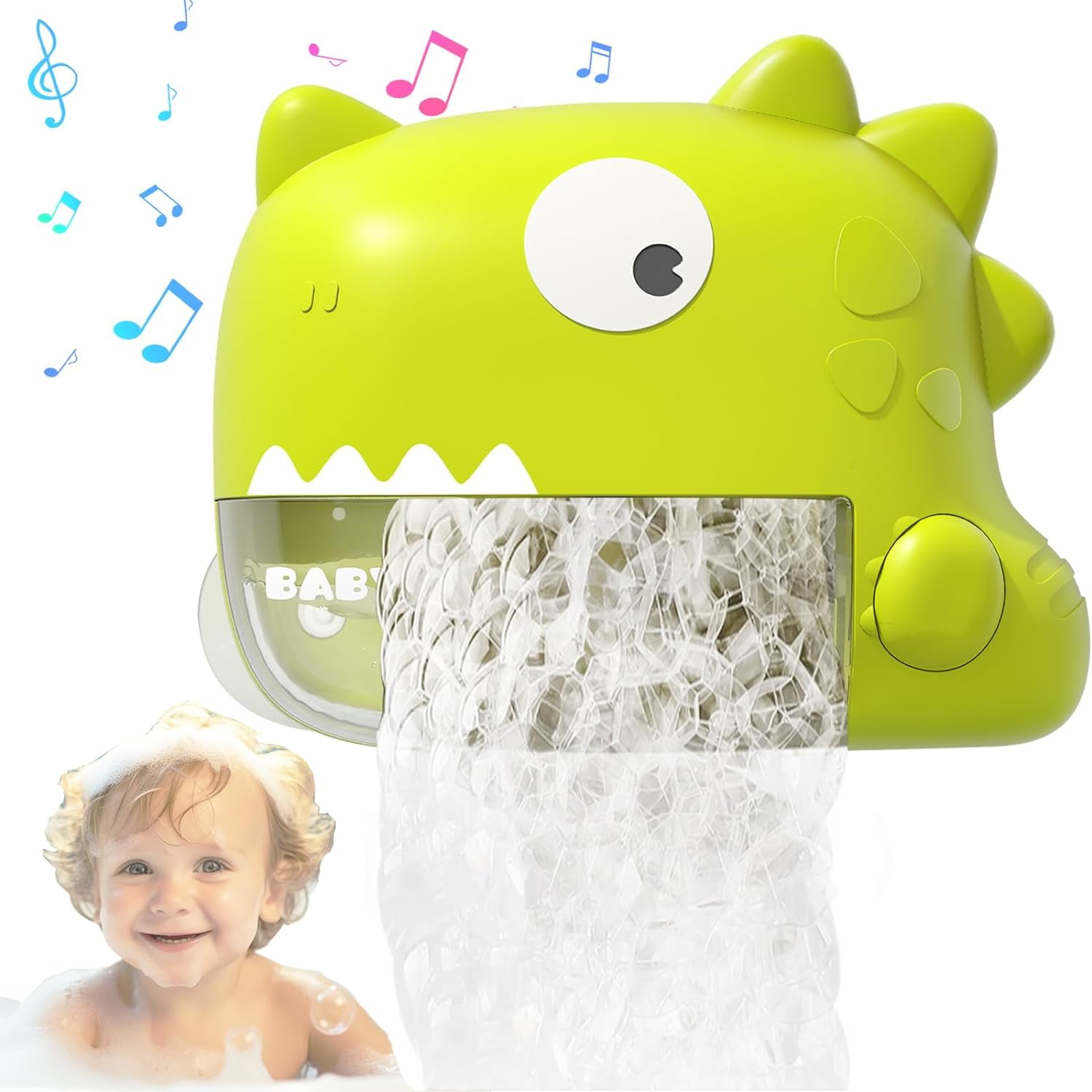Baby Bath Toys ,Dinosaur Automatic Bath Bubble Machine,Bathtub Bubble Maker with Music,Bathtime ...