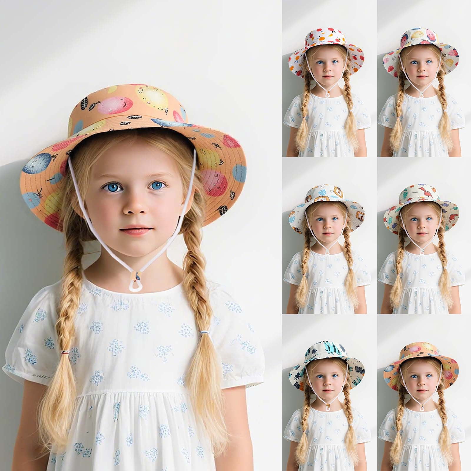 Baby Beach Hat Toddler Cute Print Fisherman Sun Cap Lightweight ...