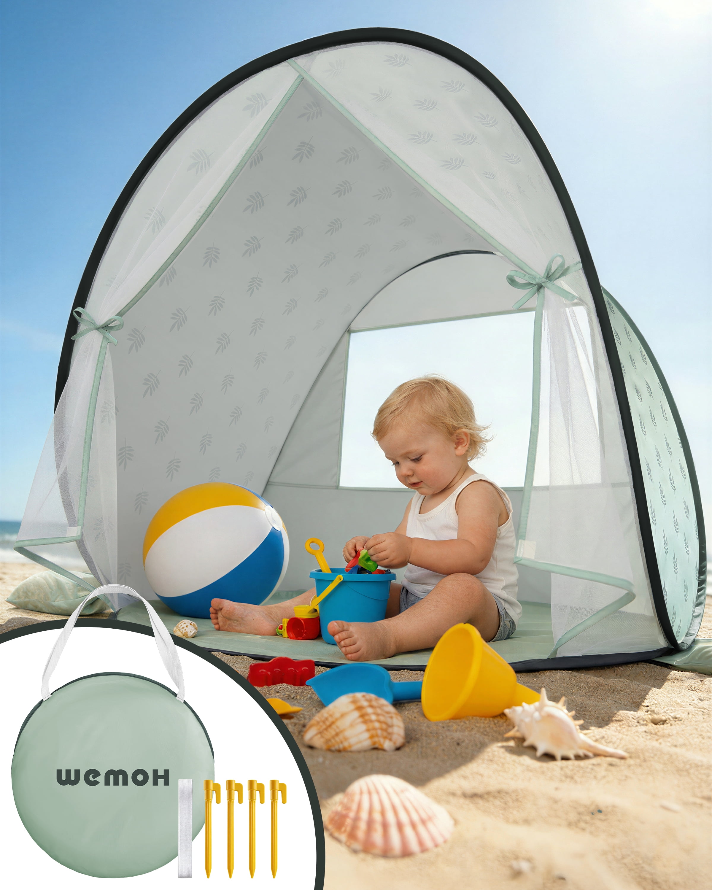 Baby Beach Tent, Pop Up UPF 50+ UV Protection Sun Shelter Canopy with ...