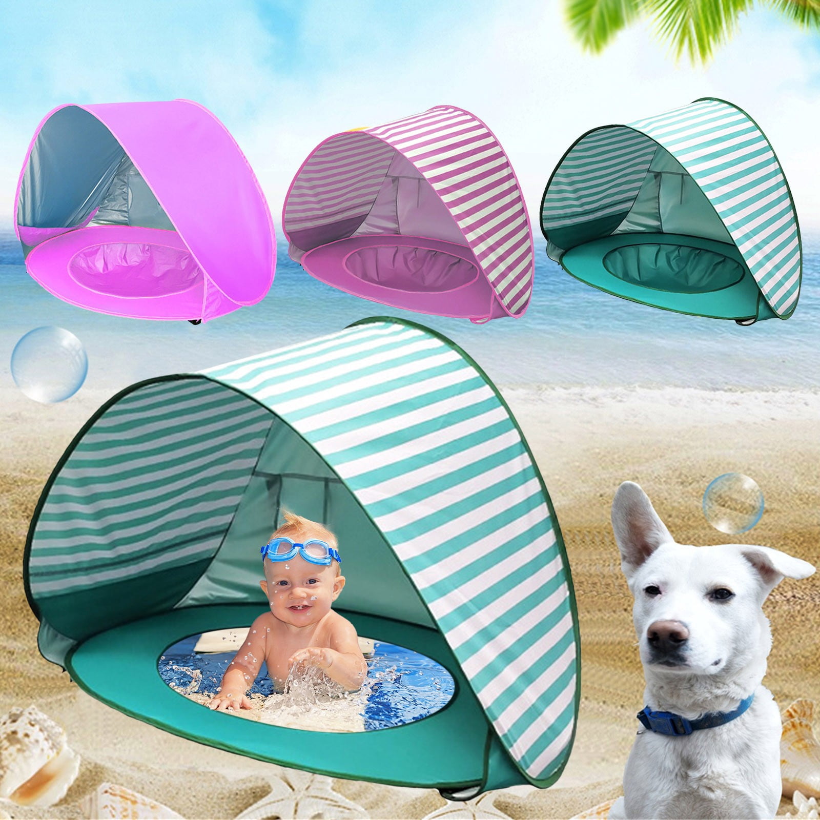 Baby Beach Tent With Pool News 2022 Easy Fold And Unique Sea World Baby ...