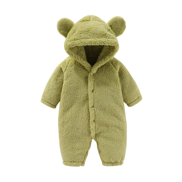 Baby Bear Fleece Snowsuit Hooded Jumpsuit Romper Cute Baby Costume Clothes Newborn Girl Outfits ...