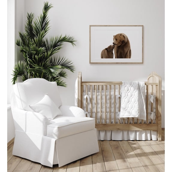 Baby Bear Nursery Poster Woodland Decor Mom And Cub Animal Wall Art ...