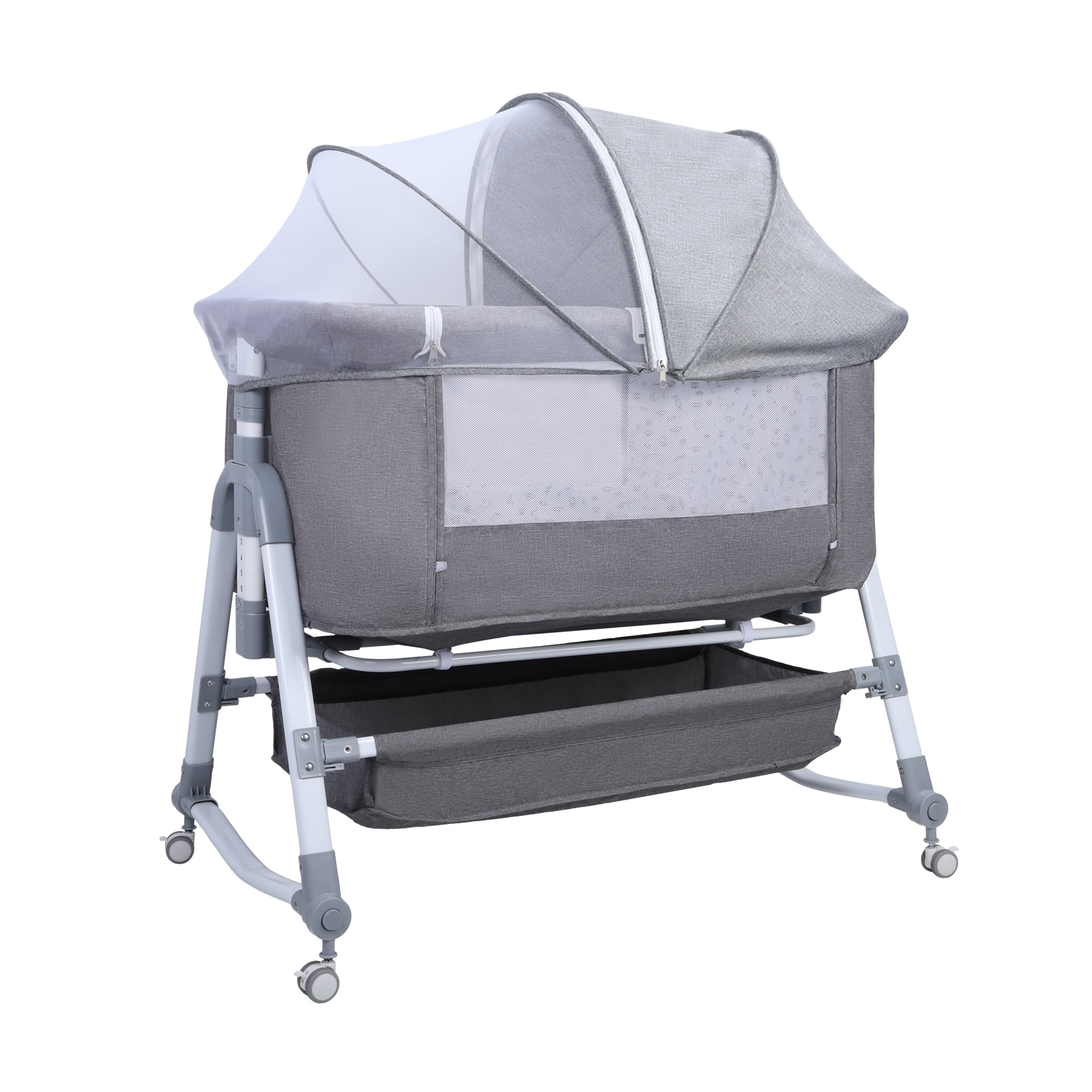 Baby Bedside Crib, 3 in 1 Bassinet with Large Curvature Cradle, Height ...