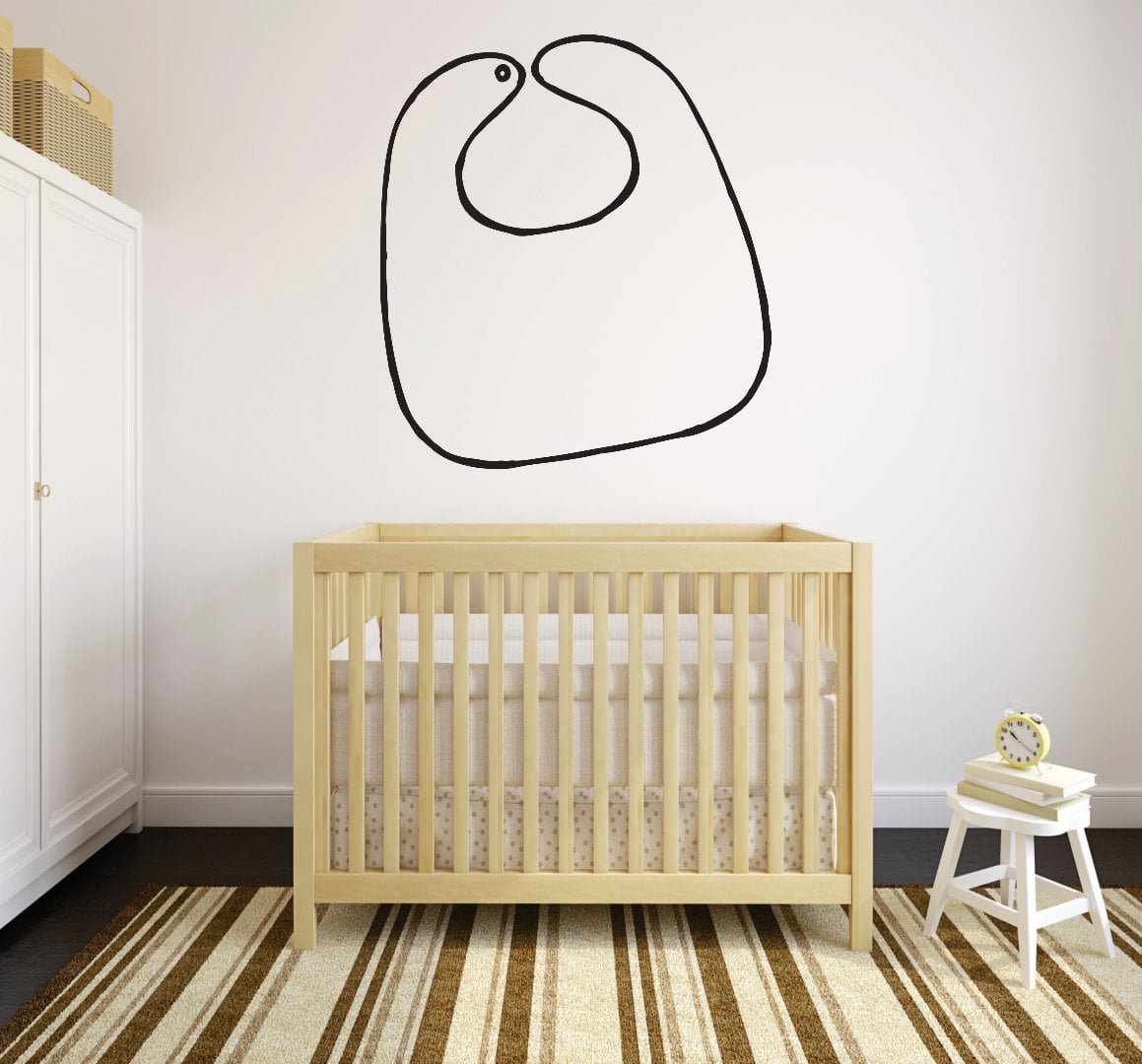 Baby Bib Boy Girl Unisex Newborn Infant Nursery Bedroom Decor Peel ...