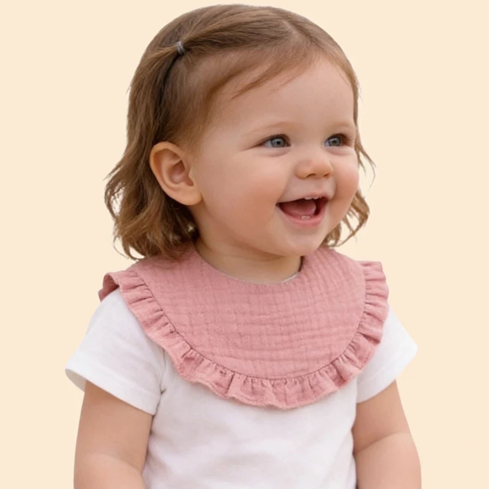Baby Bib with Lace Detailing Soft Water-Absorbent Cloth for Toddlers ...