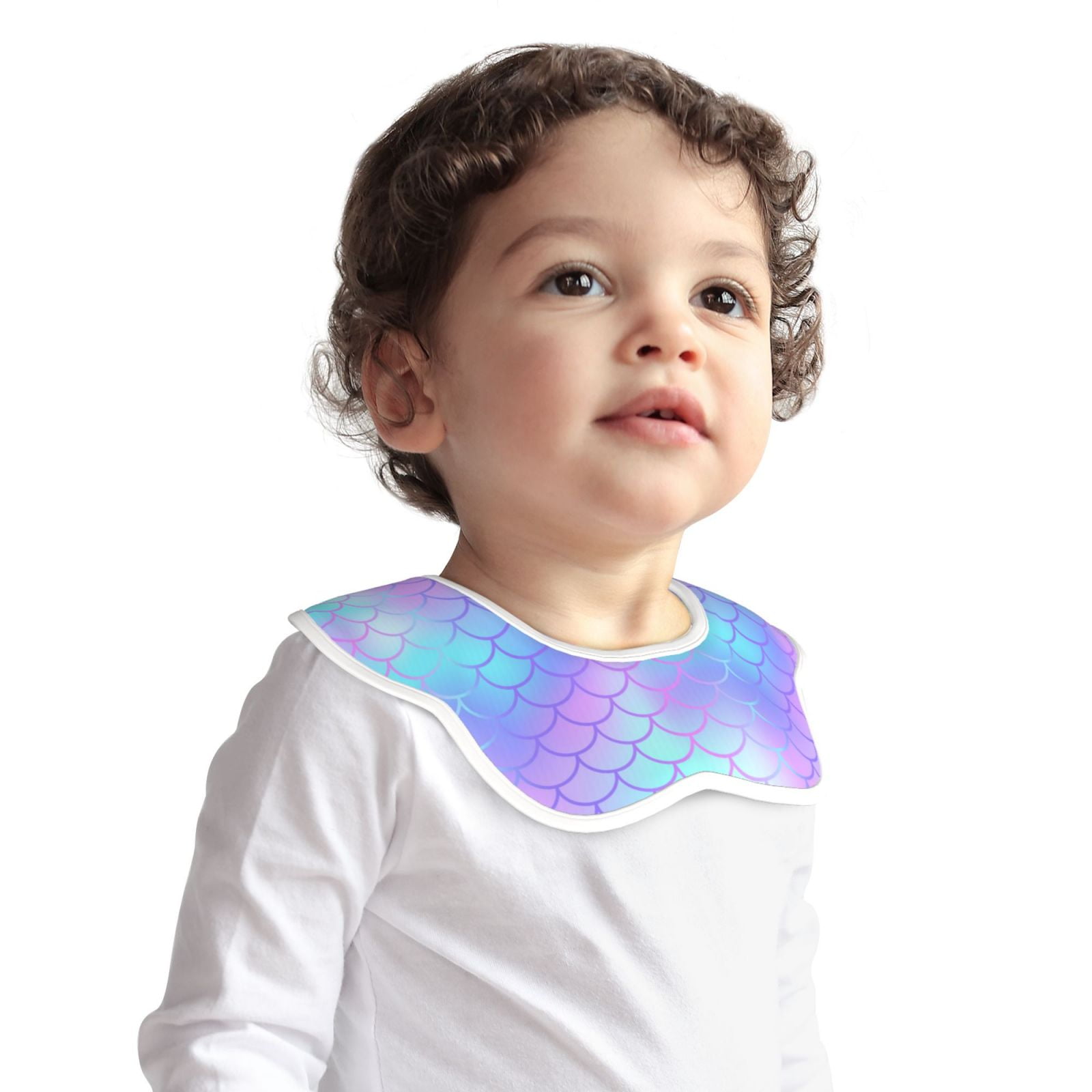Baby Bibs - Cool blue pink Fish scale Muslin Baby Drool Bibs for Baby ...