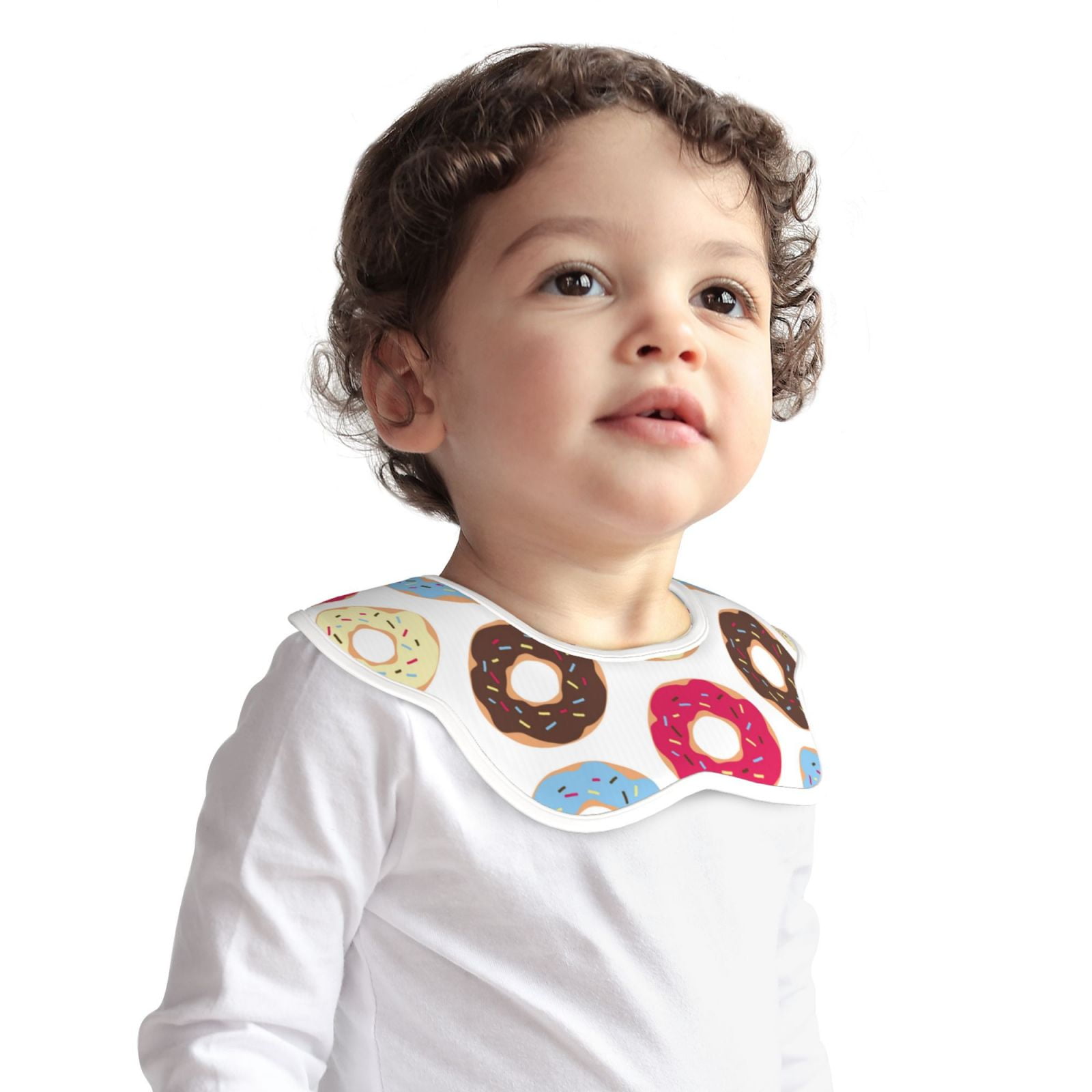 Baby Bibs - Cute Cartoon Donut Print Muslin Baby Drool Bibs for Baby ...