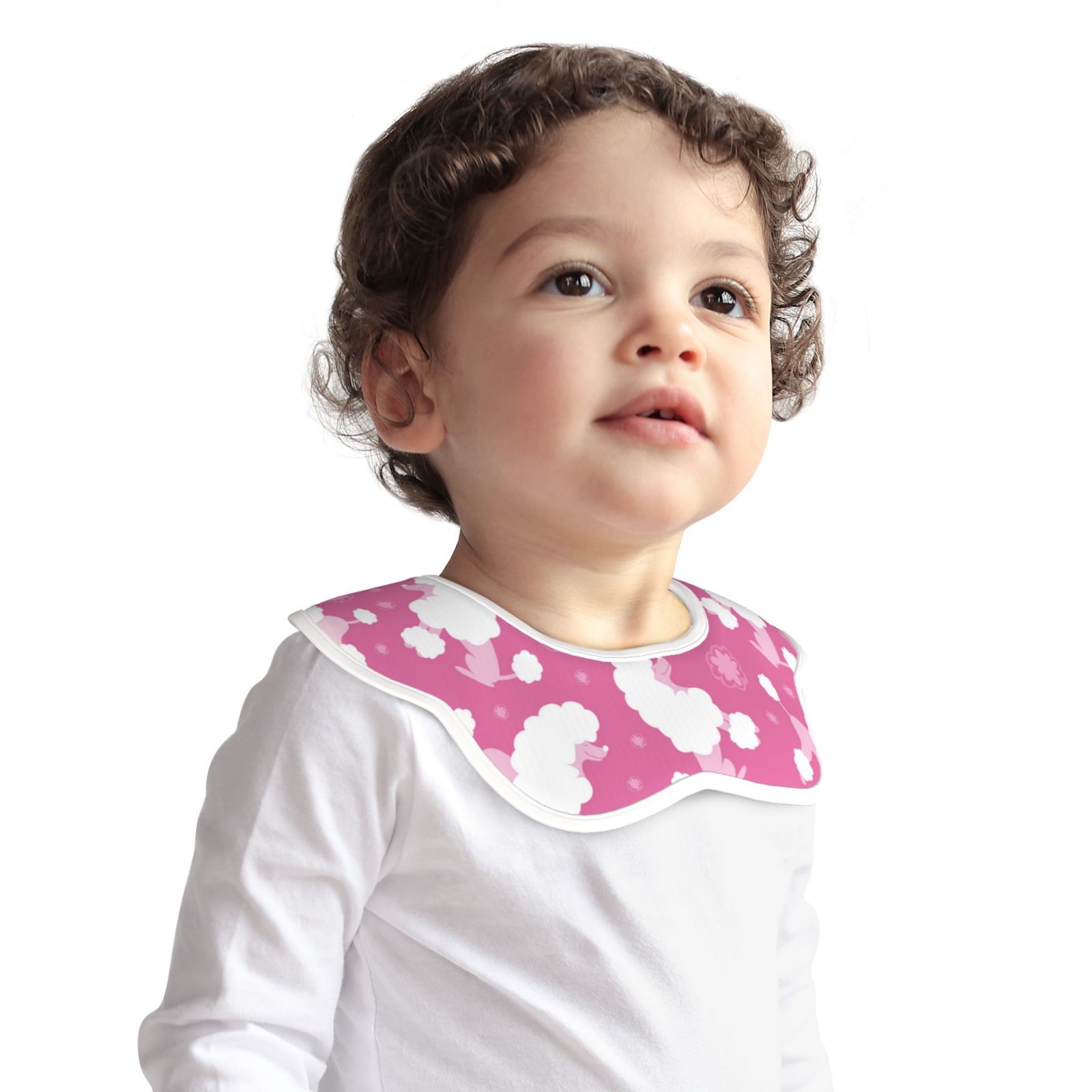 Baby Bibs - Cute Poodle Dog Pink Muslin Baby Drool Bibs for Baby Girl ...