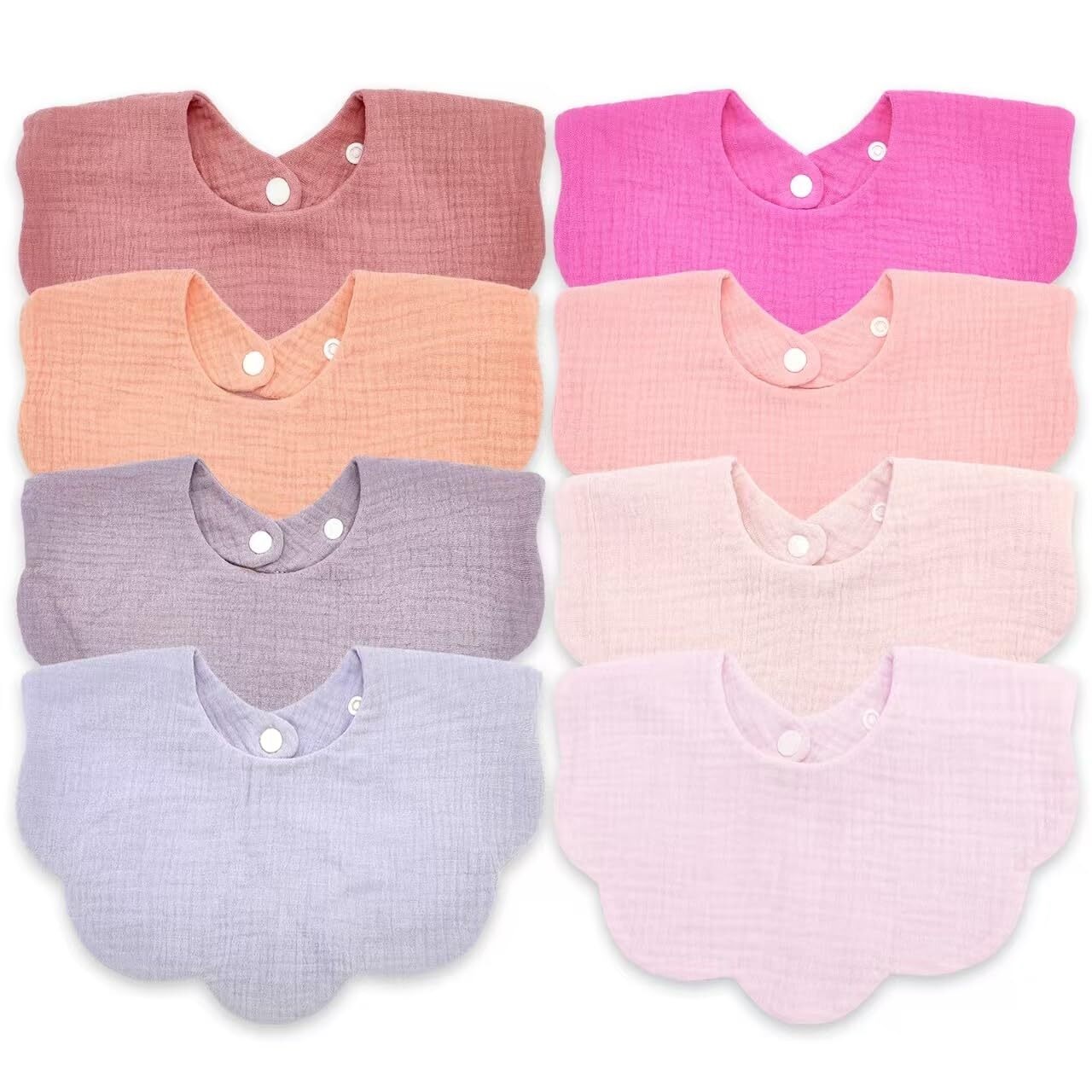 Baby Bibs for Girls Boys 8 Pack Muslin Bibs Drool Bibs Super Absorbent ...