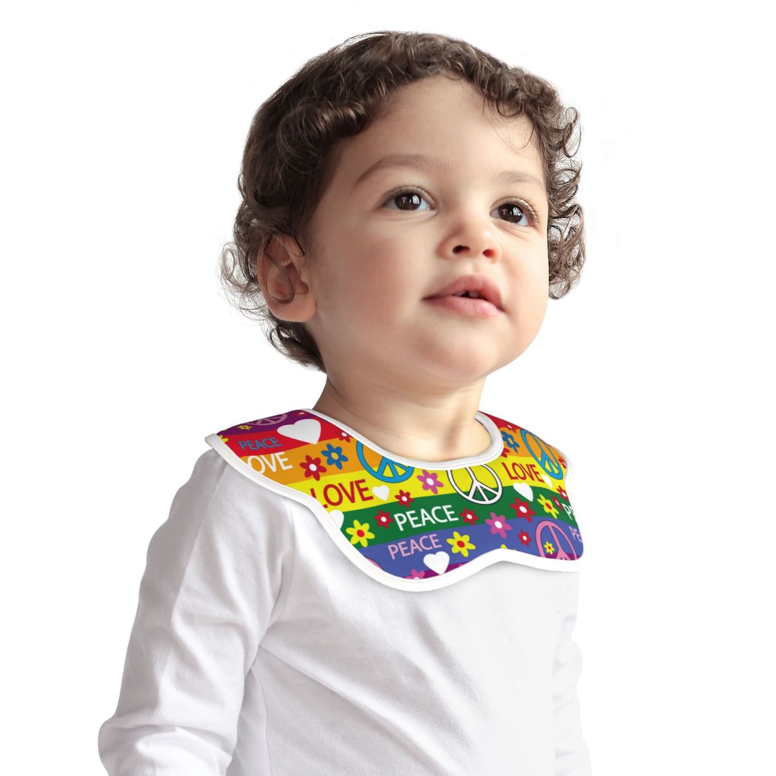 Baby Bibs - Rainbow peace sign cute Muslin Baby Drool Bibs for Baby ...