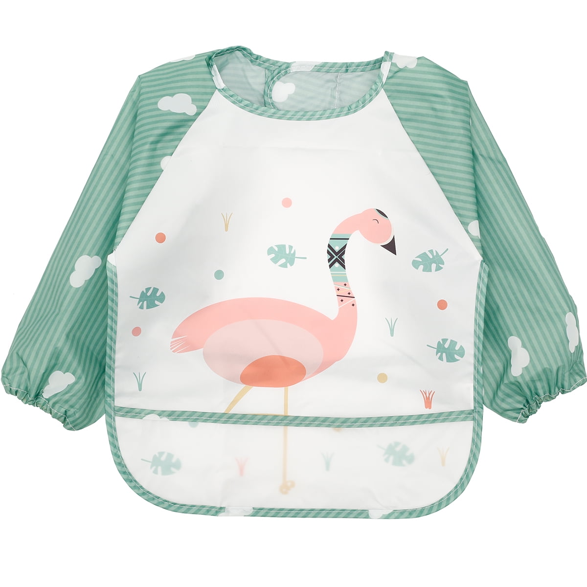 Baby Bibs with Sleeves Waterproof Long Sleeves Bib with Pocket Unisex ...
