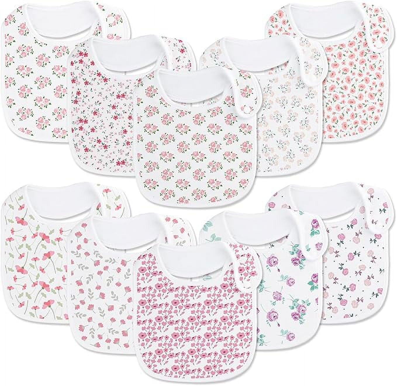 Baby Bibs Waterproof Cotton Soft Absorbent With Adjustable Snap for ...