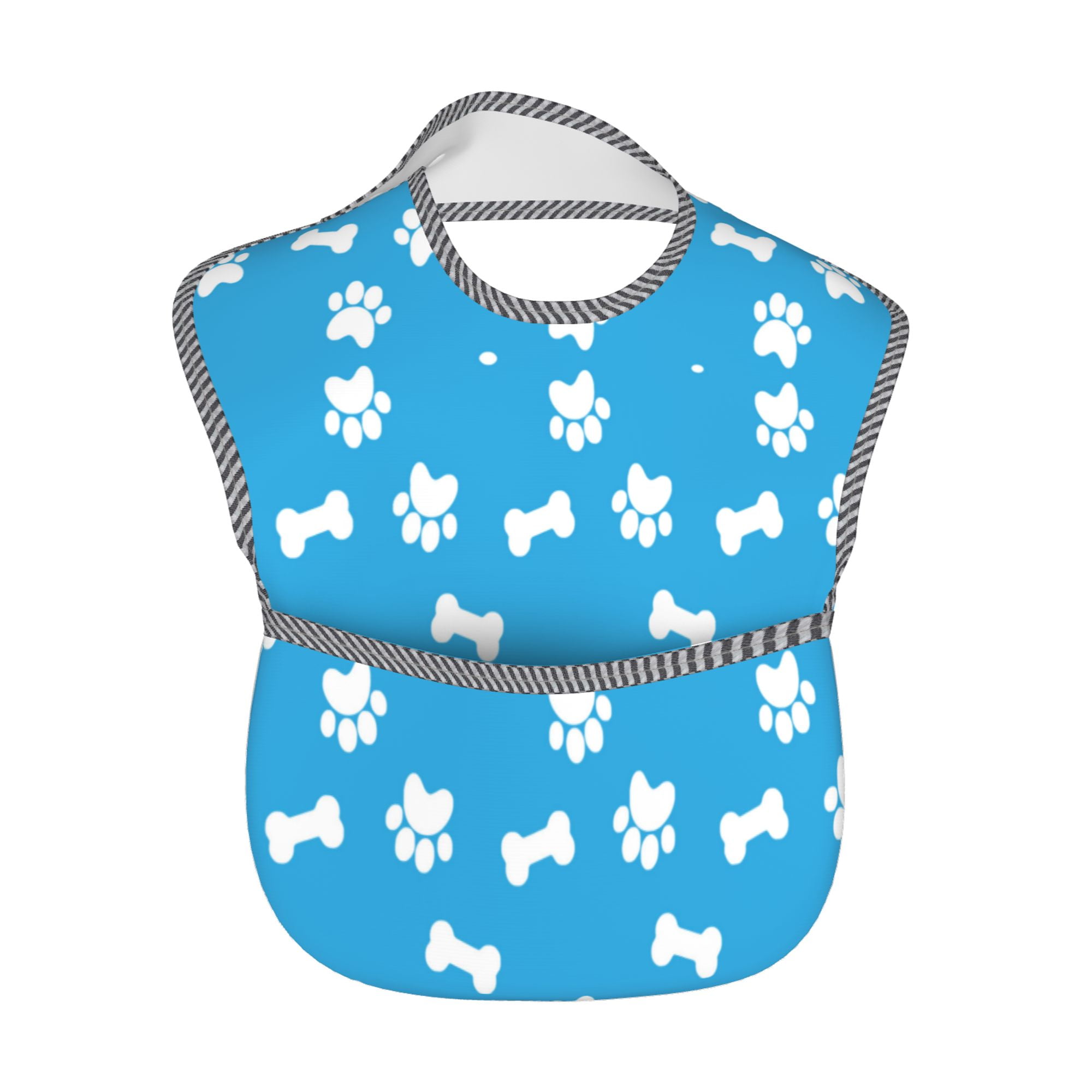 Baby Bibs Waterproof Toddler Bib Bones And Paws Feeding Bib With Pocket ...