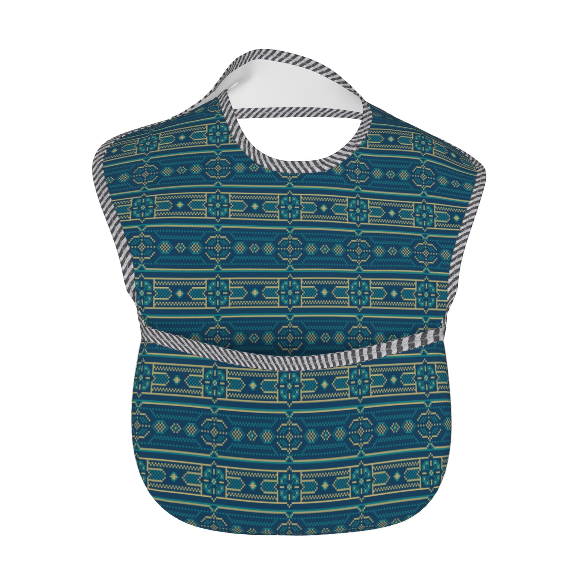 Baby Bibs Waterproof Toddler Bib Ethnic Pattern Feeding Bib With Pocket ...