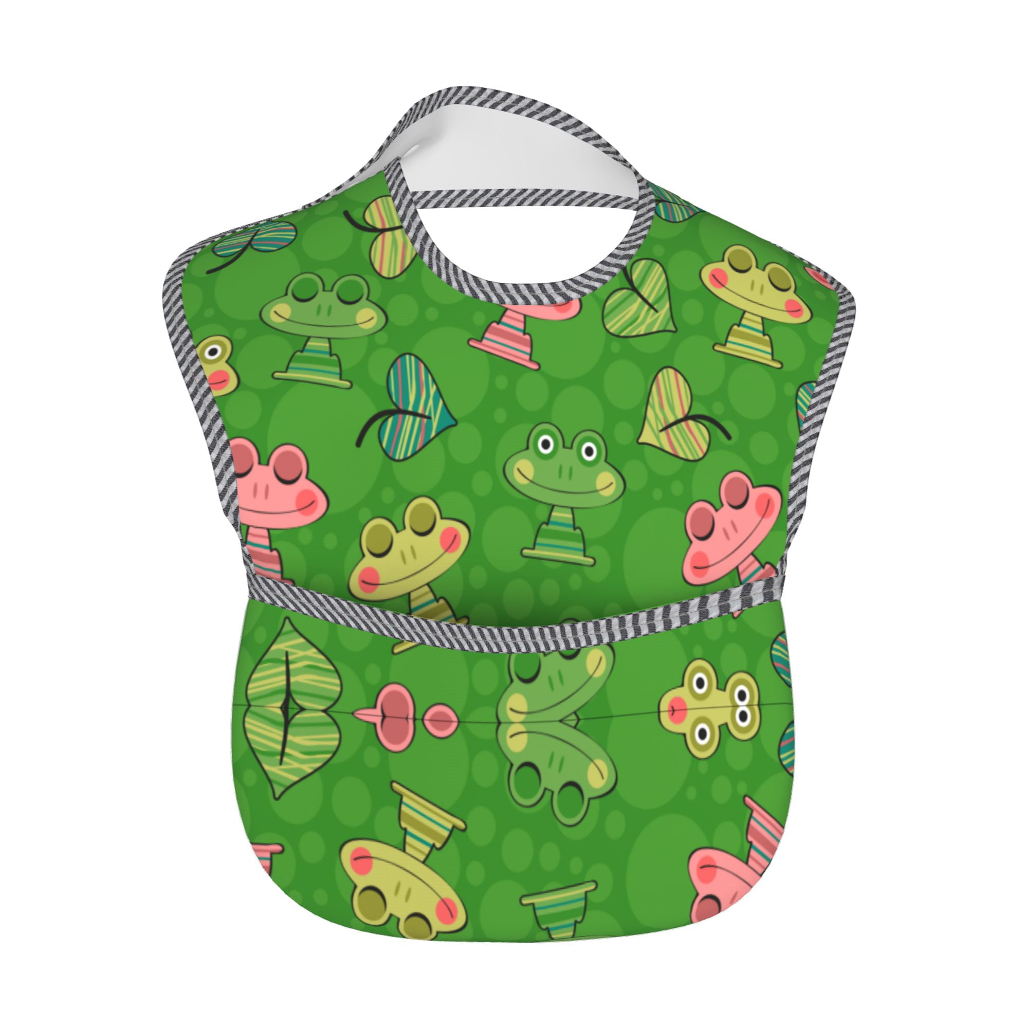 Baby Bibs Waterproof Toddler Bib Frog Feeding Bib With Pocket For ...
