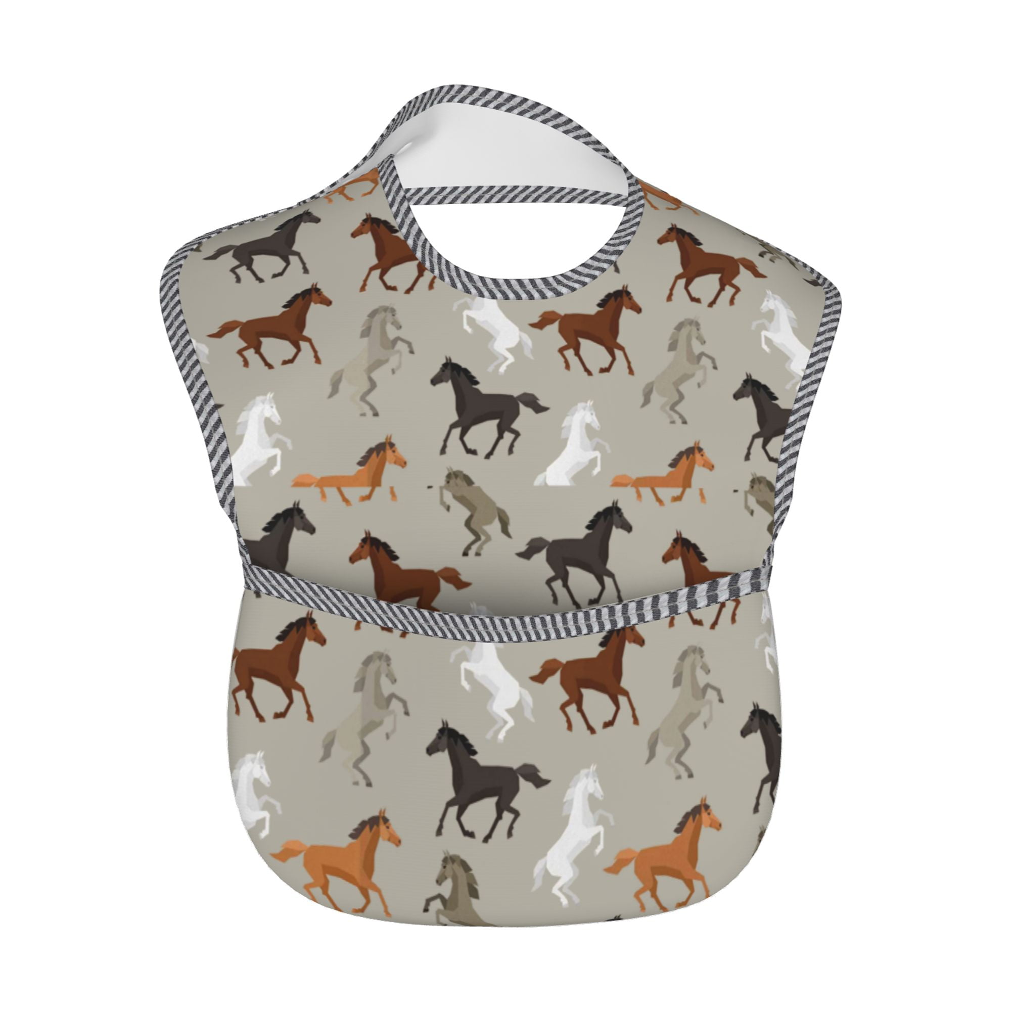 Baby Bibs Waterproof Toddler Bib Horse Stallion Gallop Motif Feeding ...