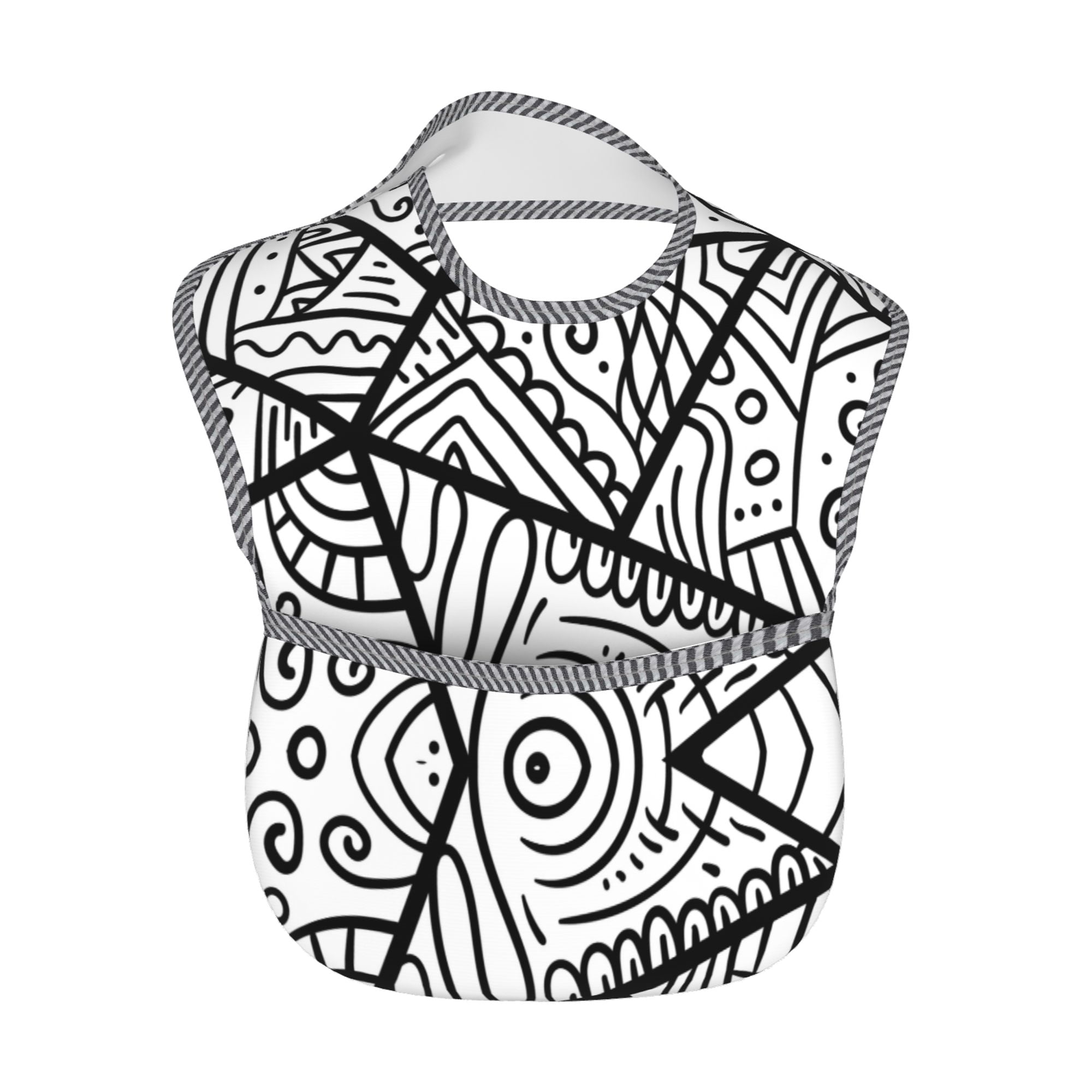 Baby Bibs Waterproof Toddler Bib Line Pattern Feeding Bib With Pocket ...