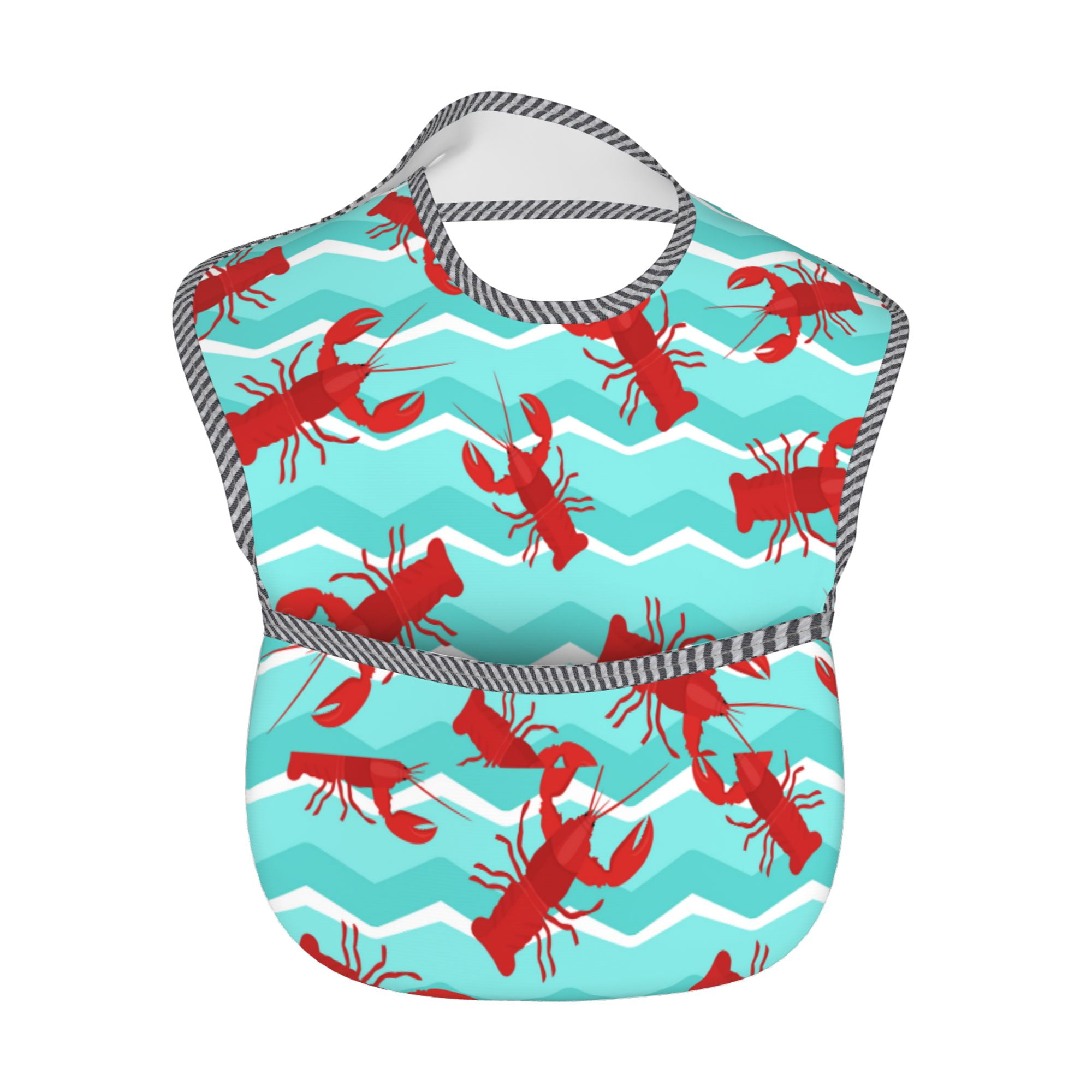 Baby Bibs Waterproof Toddler Bib Lobster Feeding Bib With Pocket For ...