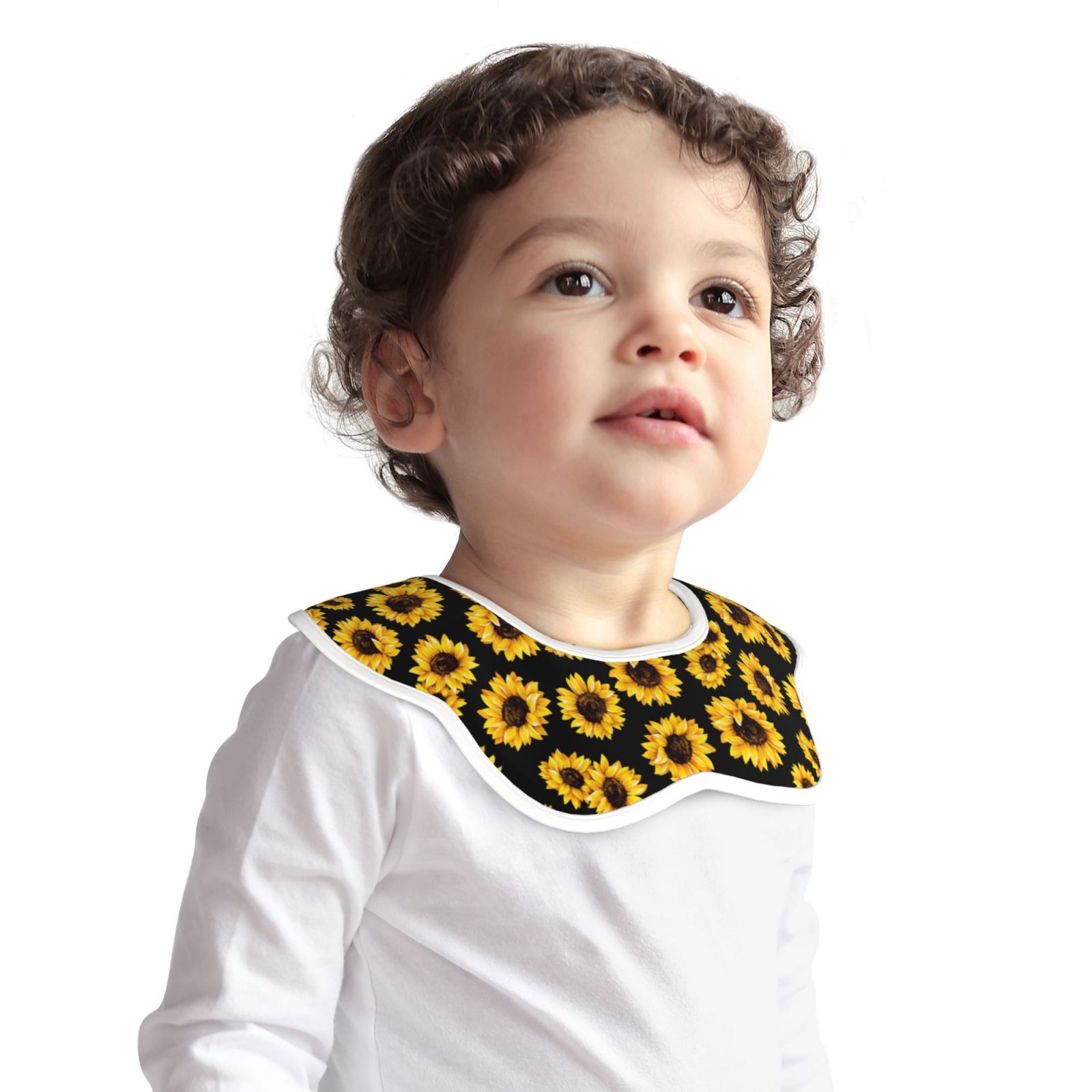 Baby Bibs - cute Sunflower in black Muslin Baby Drool Bibs for Baby ...
