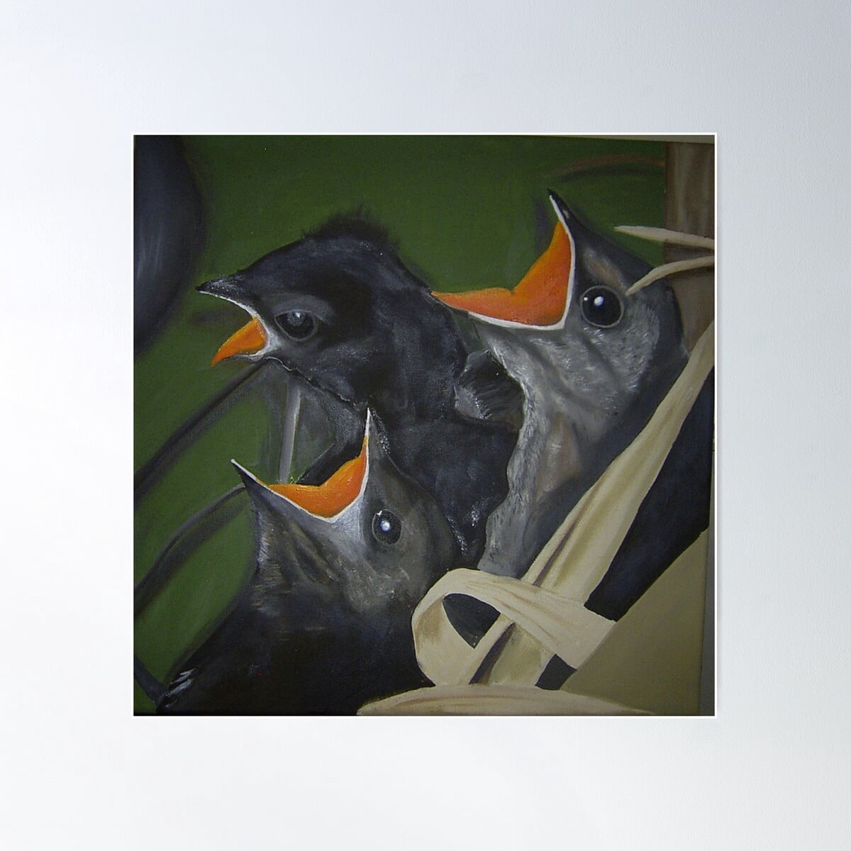 Baby Birds Poster Wall Art, Modern Wall Decor For Living Room Bedroom ...