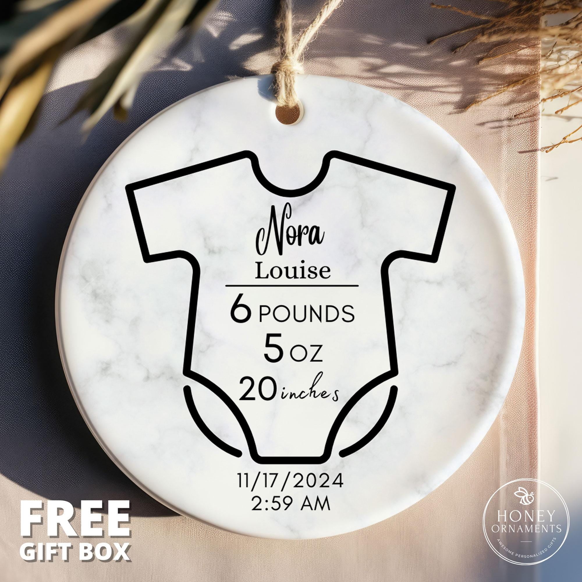 Baby Birth Stats Ornament — Personalized Newborn Name, Date & Weight ...