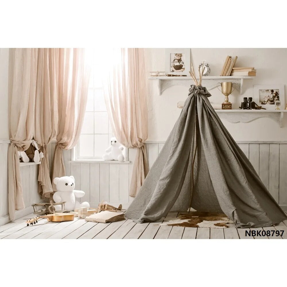 Baby Birthday Backdrops for Photography Balloons Trojan Table Photo ...