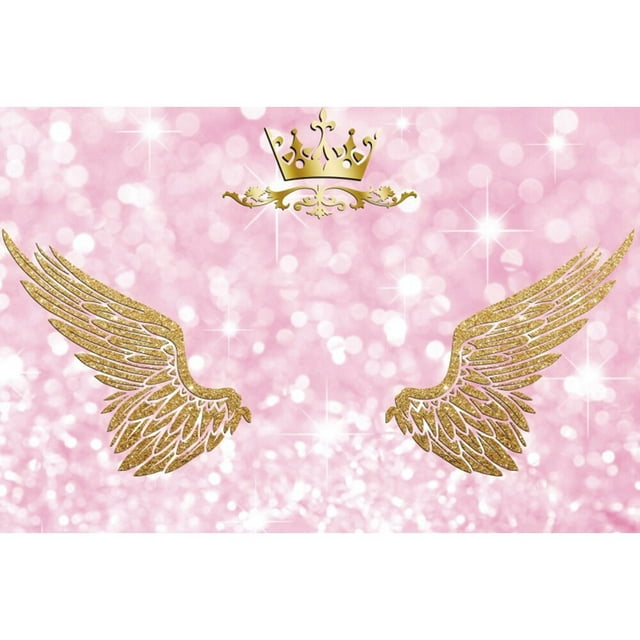 Baby Birthday Party Light Bokeh Angel Wings Crown Newborn Baby Shower ...