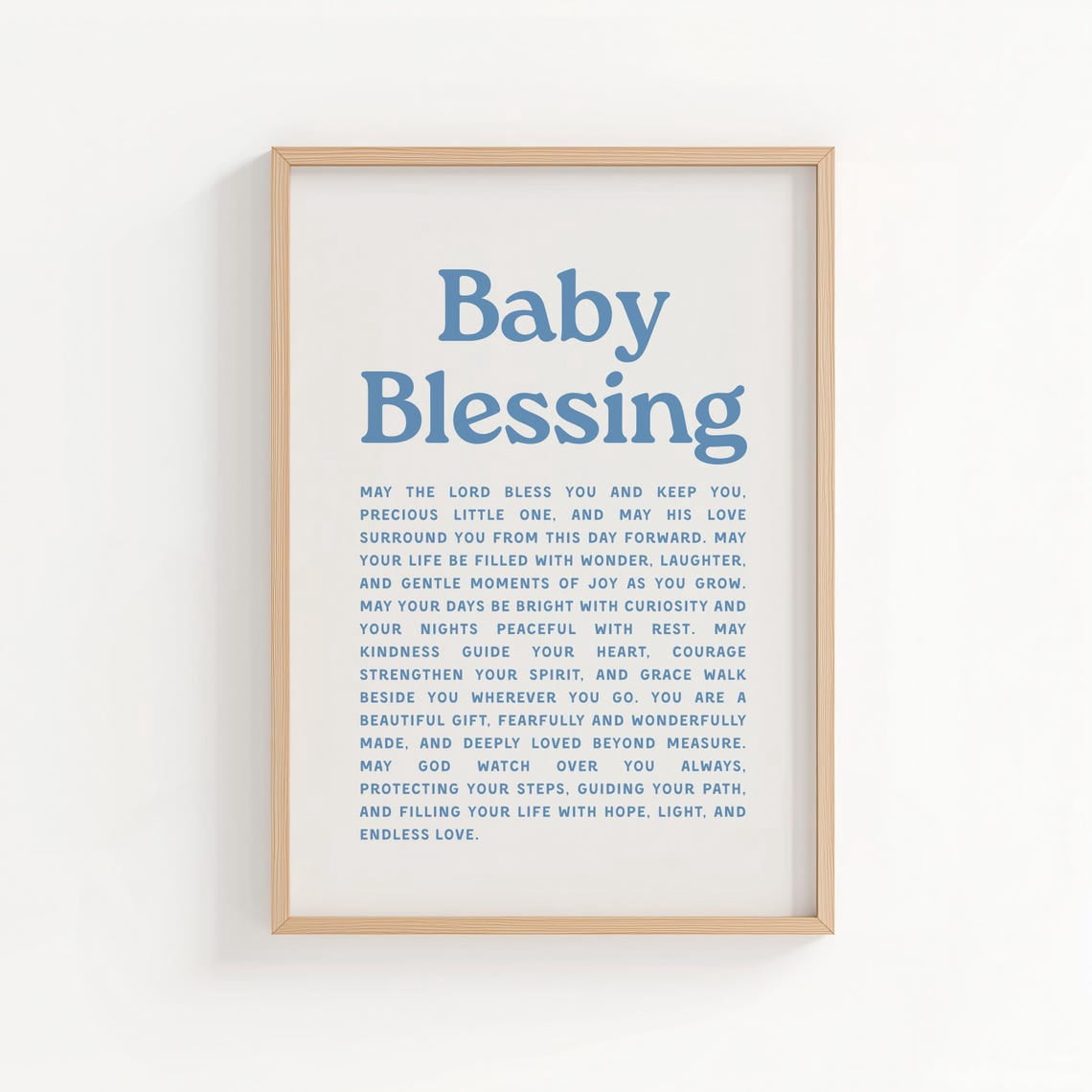 Baby Blessing Poster, Christian Boys Nursery Wall Art, Unframed Paper ...