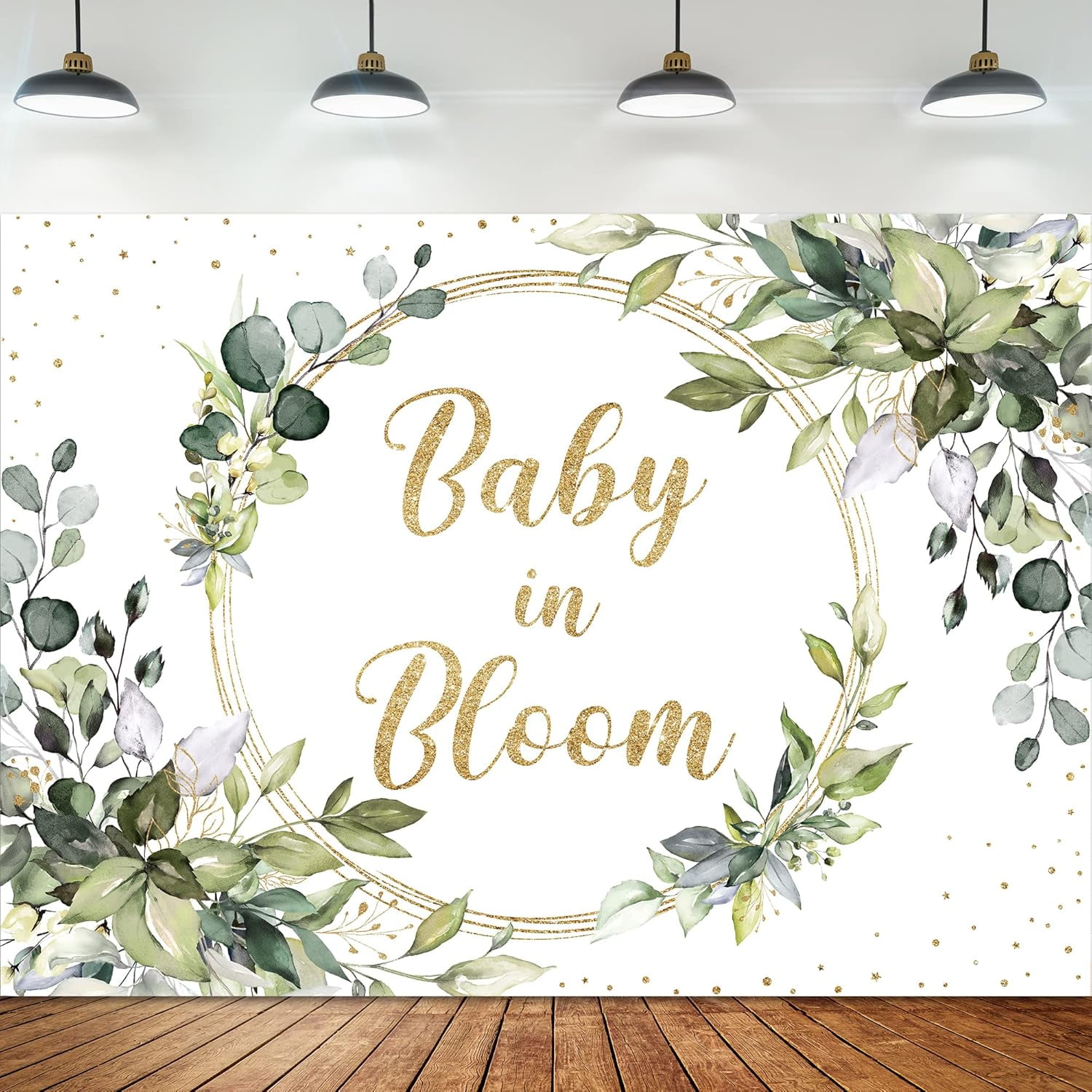 Baby in Bloom Backdrop for Photography Eucalyptus Green Leaves ...