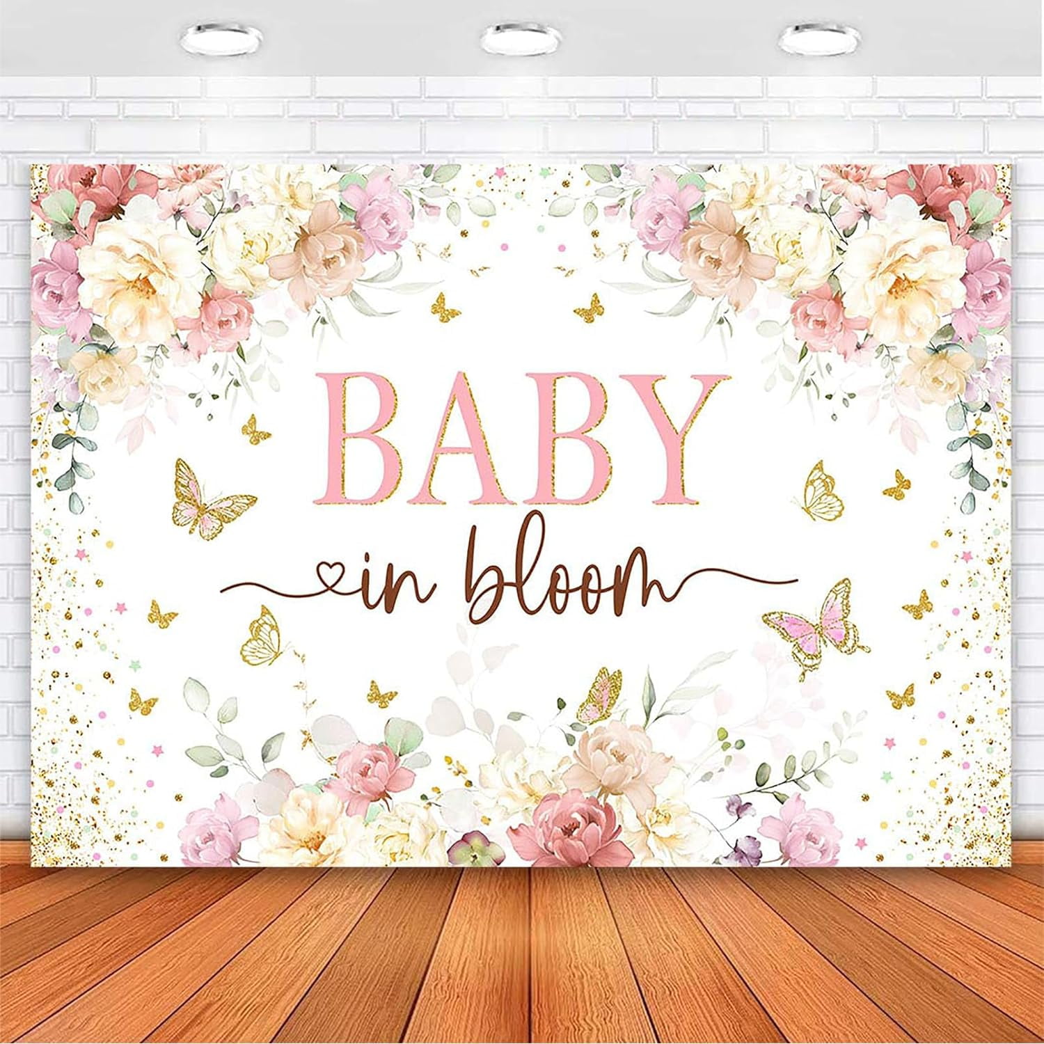 Baby in Bloom Backdrop Watercolor Wildflower Baby Shower Party ...