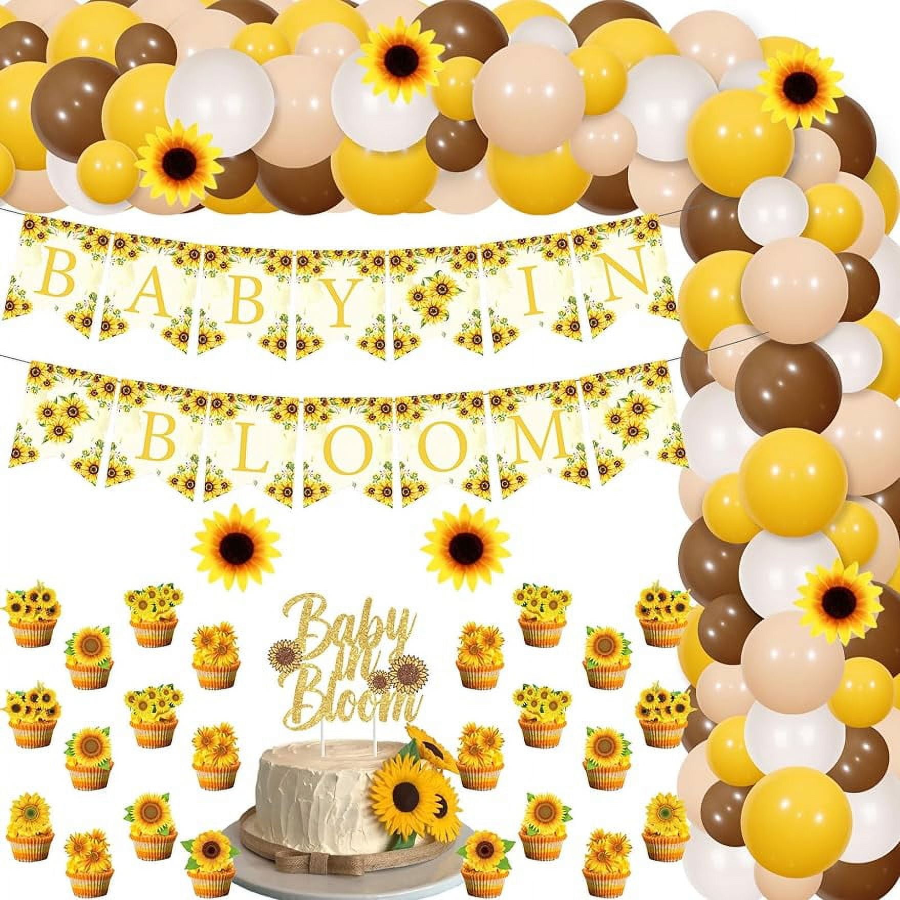 Baby in Bloom Sunflower Baby Shower Decorations Girl, Vintage Yellow ...