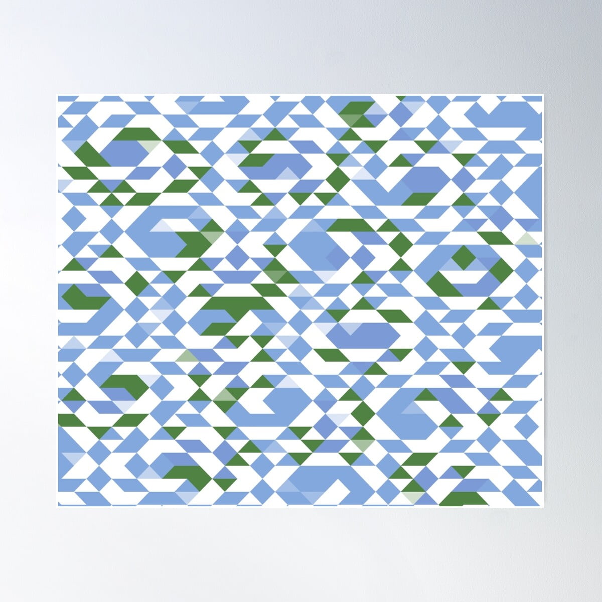 Baby Blue Abstract Poster Wall Art, Modern Wall Decor For Living Room ...