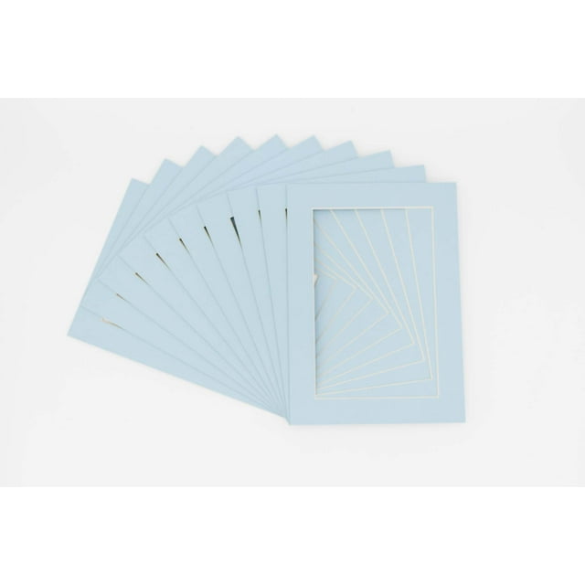 Baby Blue Acid Free 10x12 Picture Frame Mats with White Core Bevel Cut ...