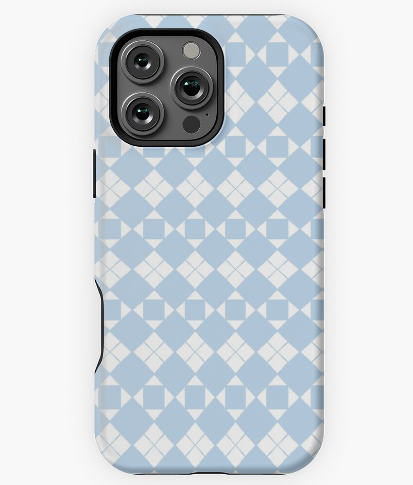 Baby Blue Argyle Classic Pattern Art N7142 Phone Case for iPhone 17 16 ...