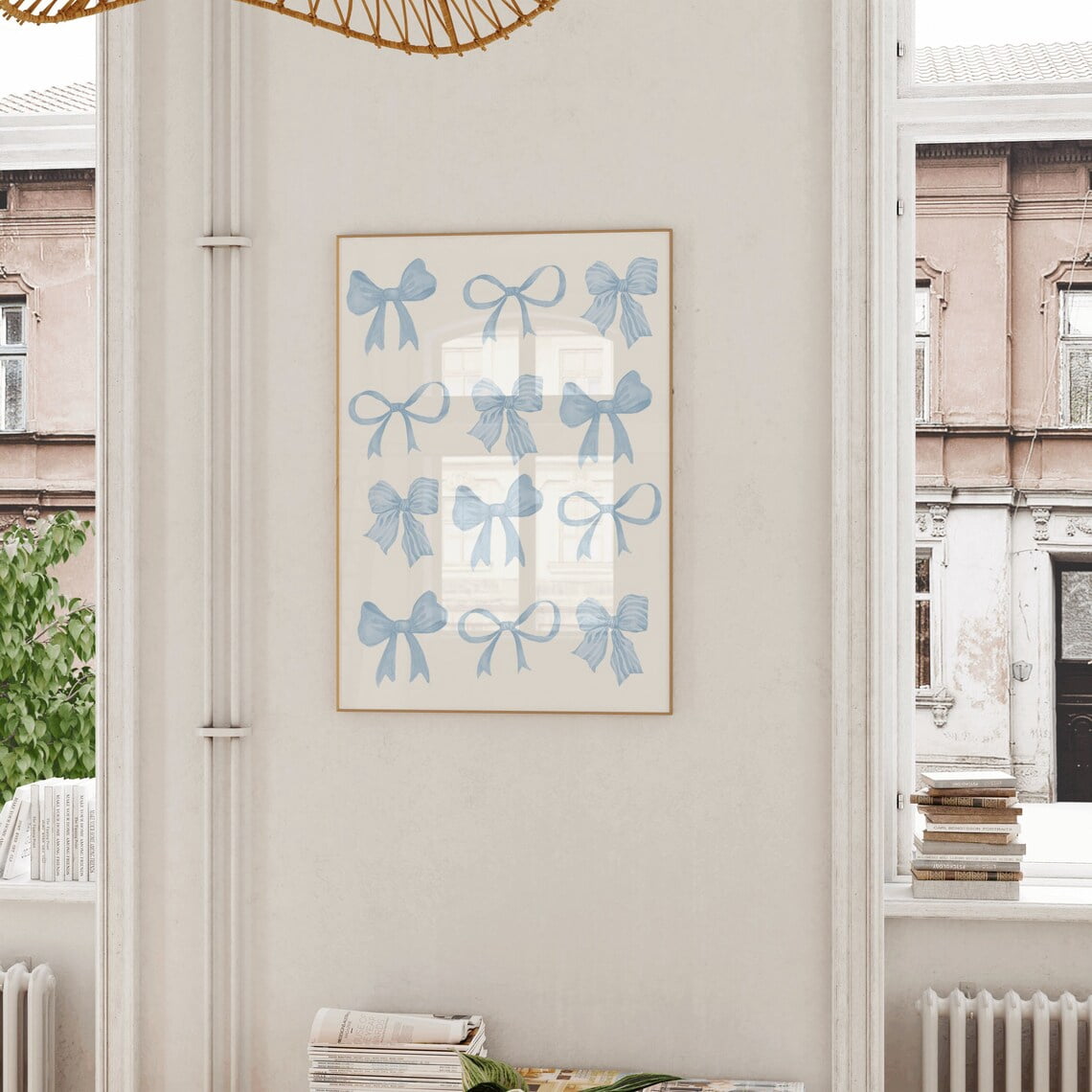Baby Blue Balletcore Bow Wall Art Print, Unframed Paper Poster 11x14in ...
